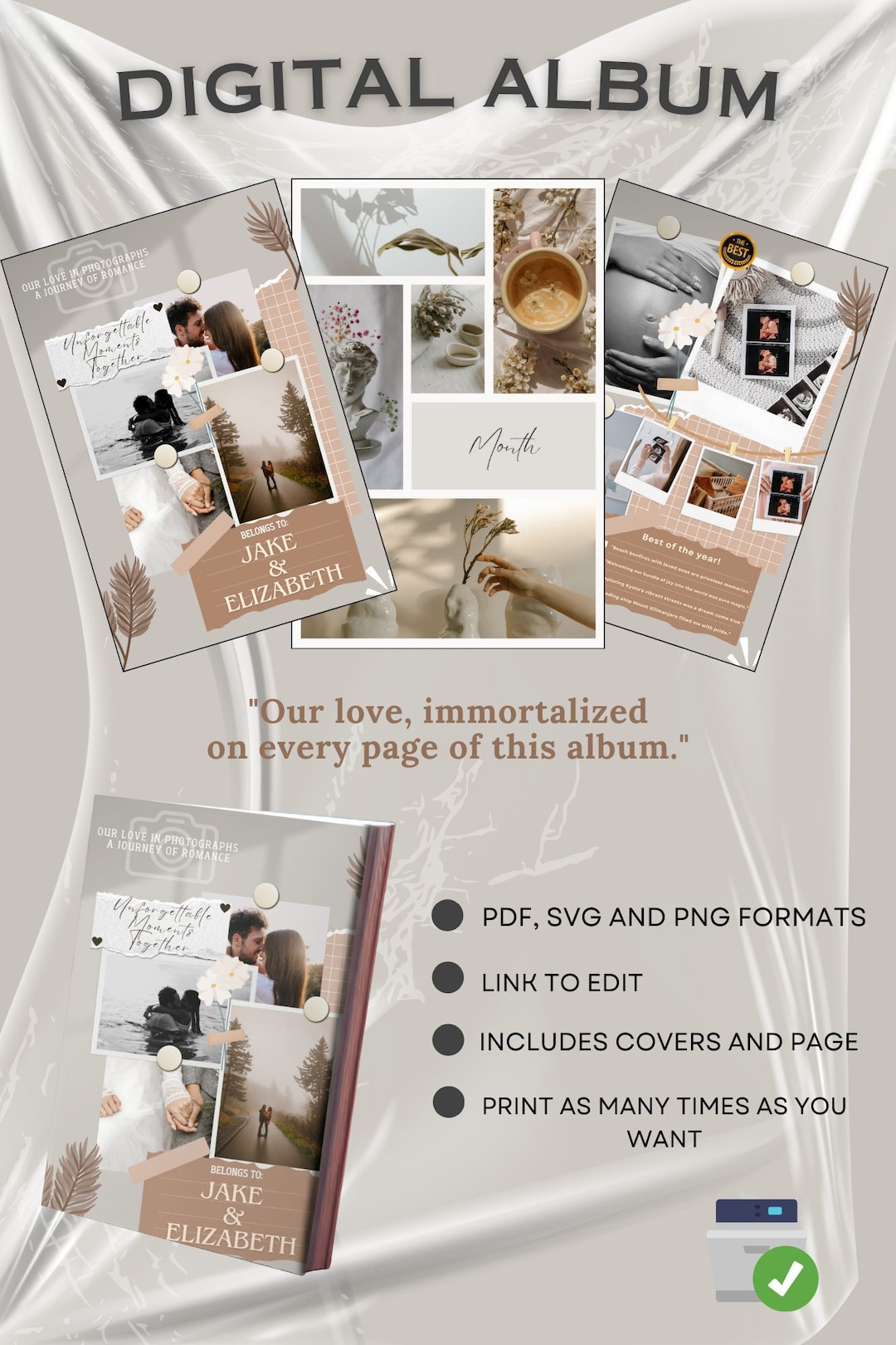 Editable Digital Album | Customizable Photo Book | Editable Canva ...