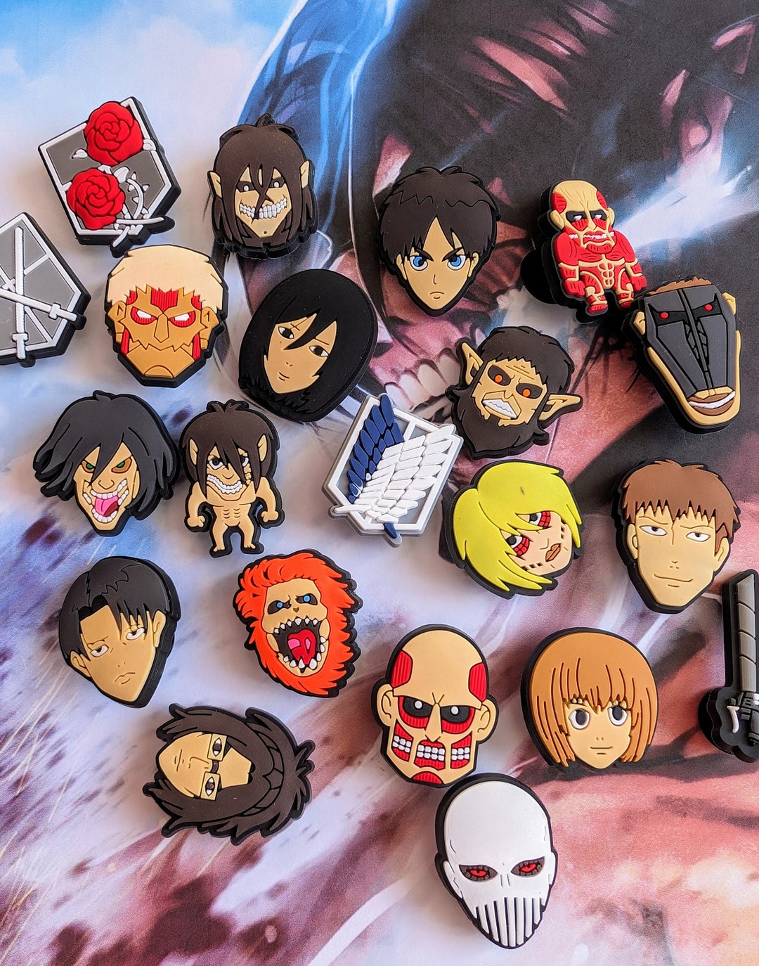 Aot Croc Charm Fun Anime Inspired Gift Clog / Shoe Pin Badge Character ...