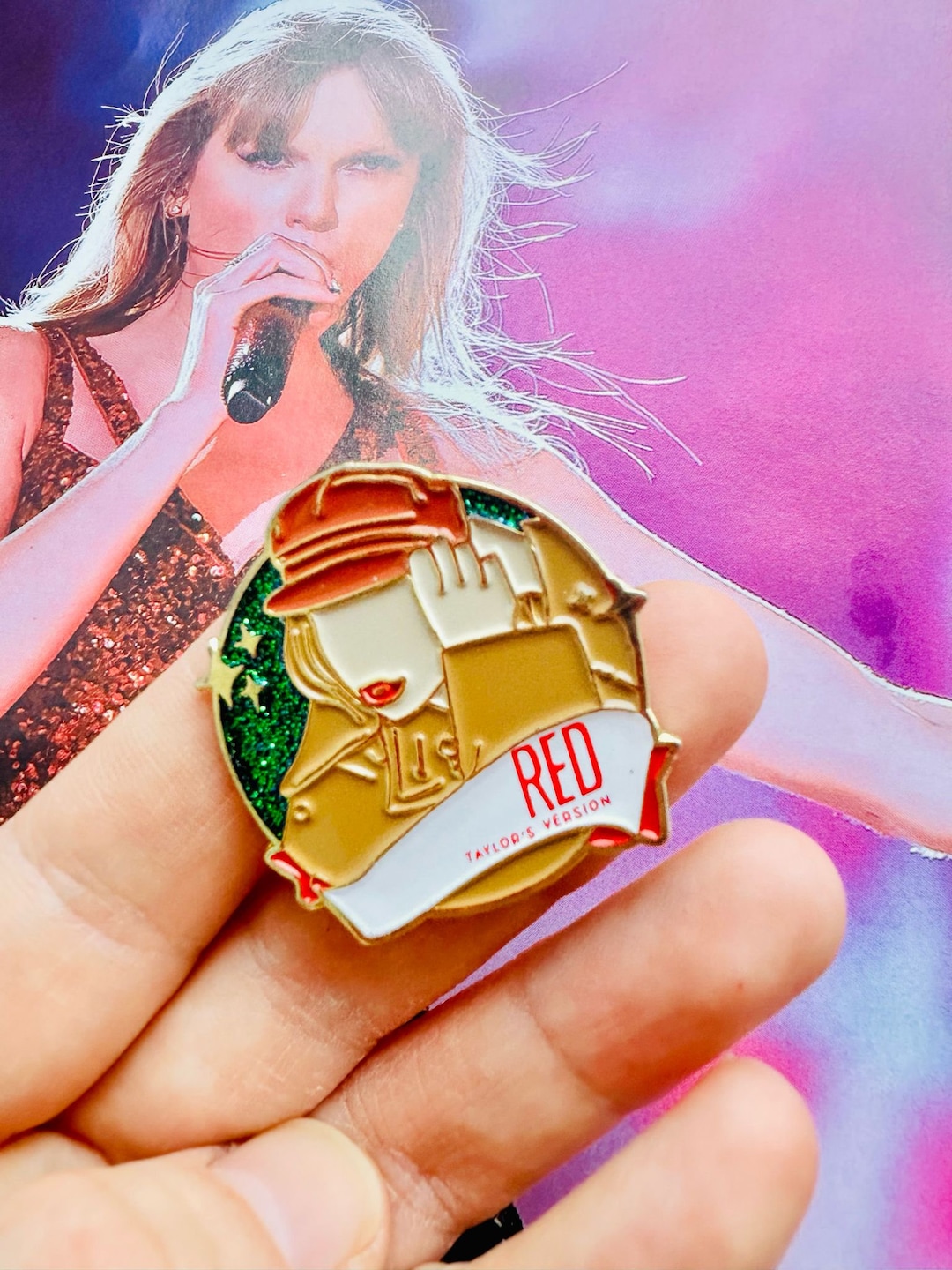 Taylor Swift Enamel Pin Badge Red taylor's Version Glitter : Reimagined ...