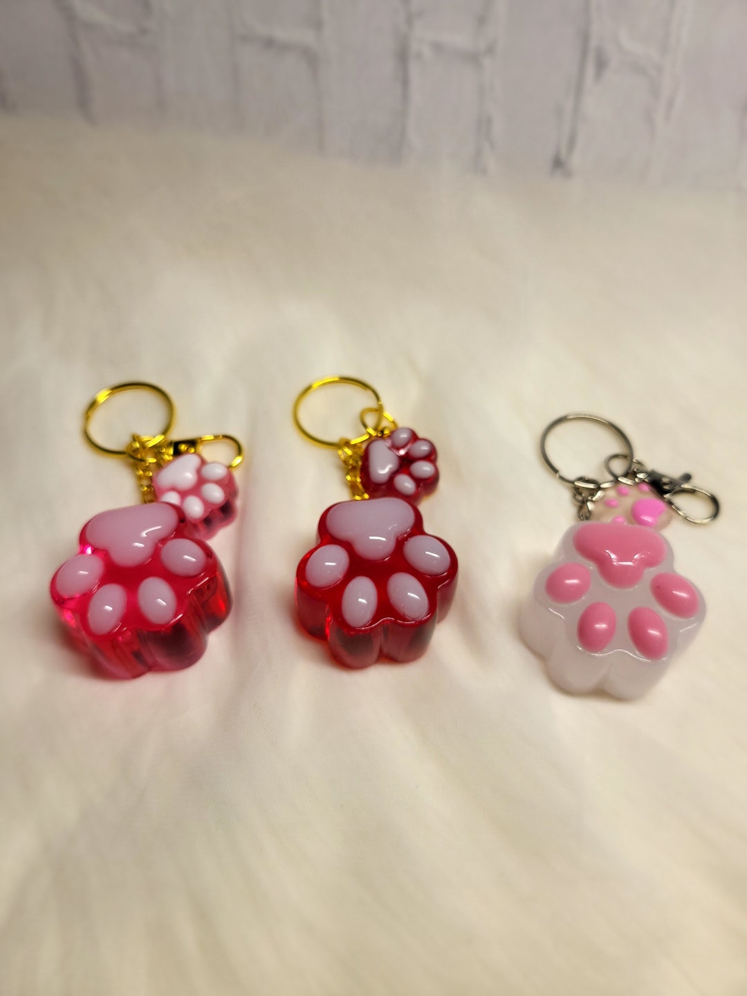 Cute Cat Paw Key Chains - Etsy