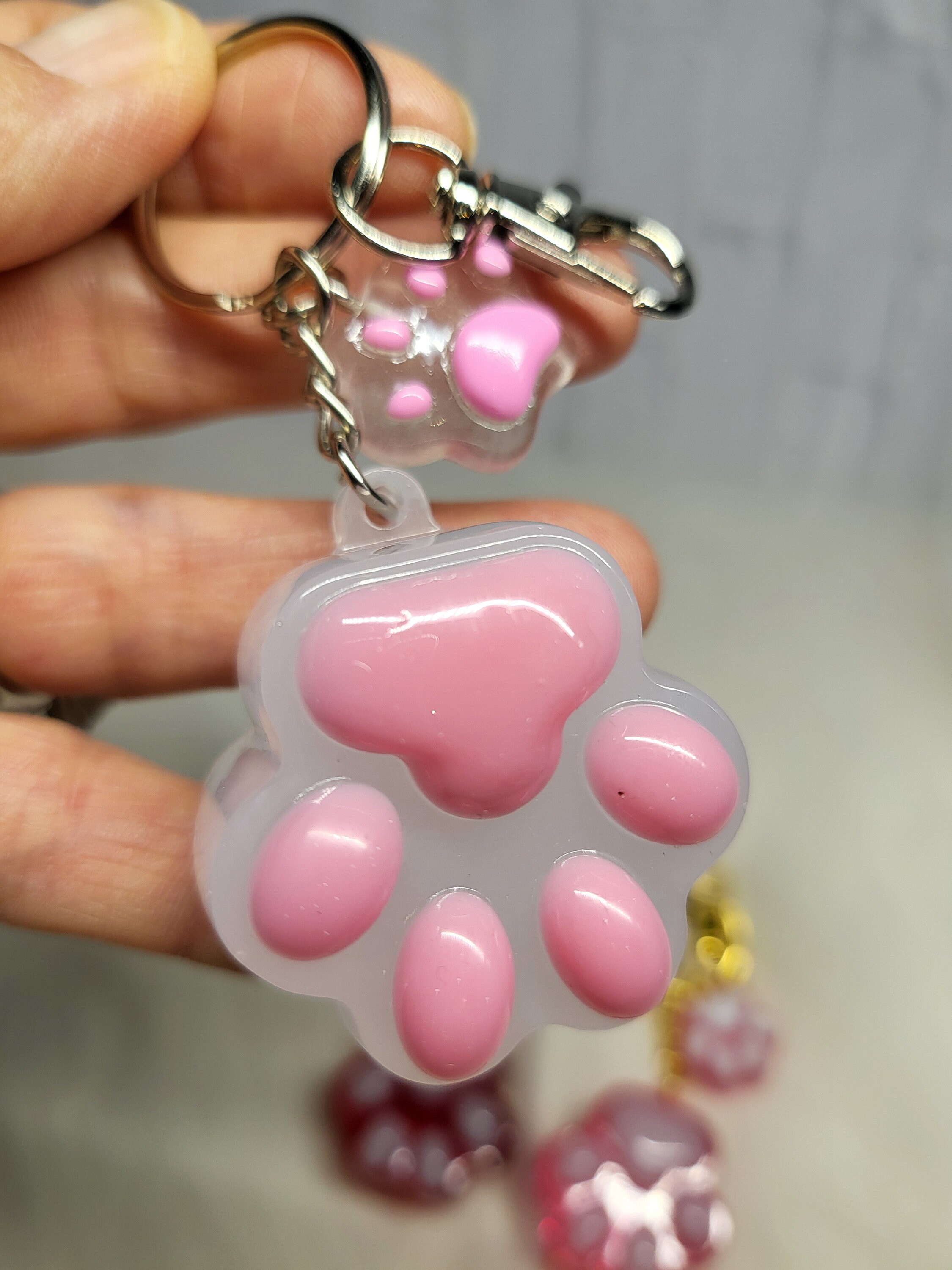 Cute Cat Paw Key Chains - Etsy