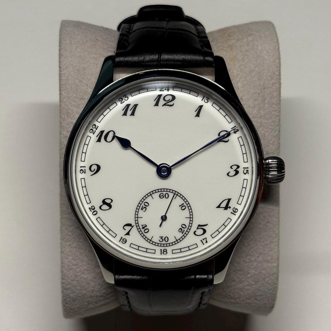 Gentleman's 44mm Hand Winding Mechanical Watch: Open Case Back, Leather ...