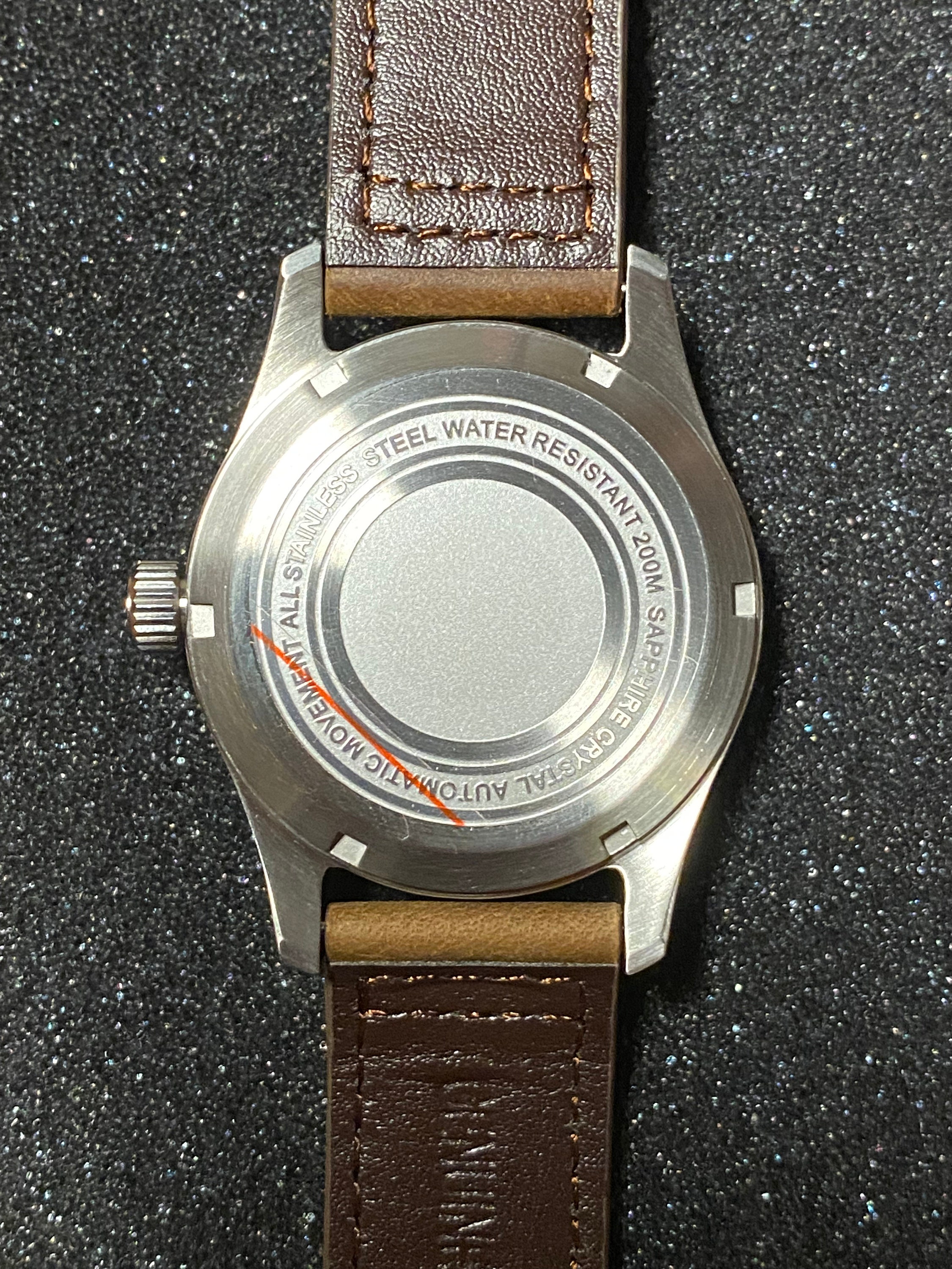Automatic Flieger Pilot Watch: 39mm Stainless Steel, Leather Strap - Etsy
