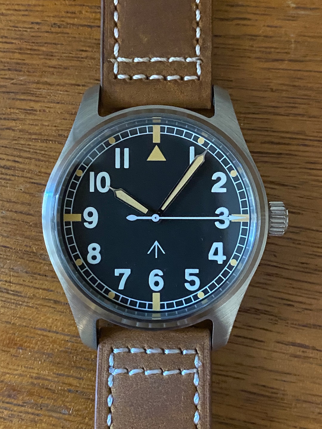Automatic Flieger Pilot Watch: 39mm Stainless Steel, Leather Strap - Etsy