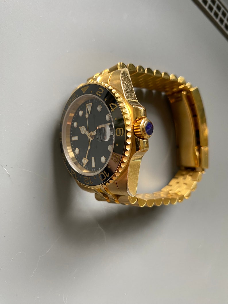 Gold GMT Automatic Divemaster Watch: Sapphire Crystal, Ceramic Bezel ...