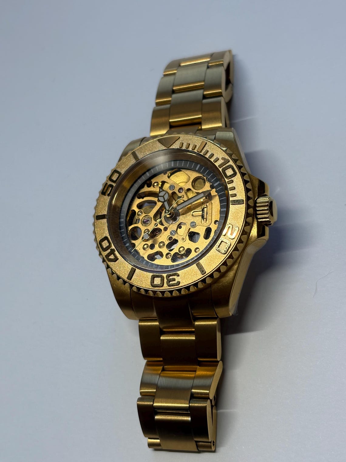 Gold Skeleton Automatic Dive Watch – Custom Stainless Steel 40mm - Etsy