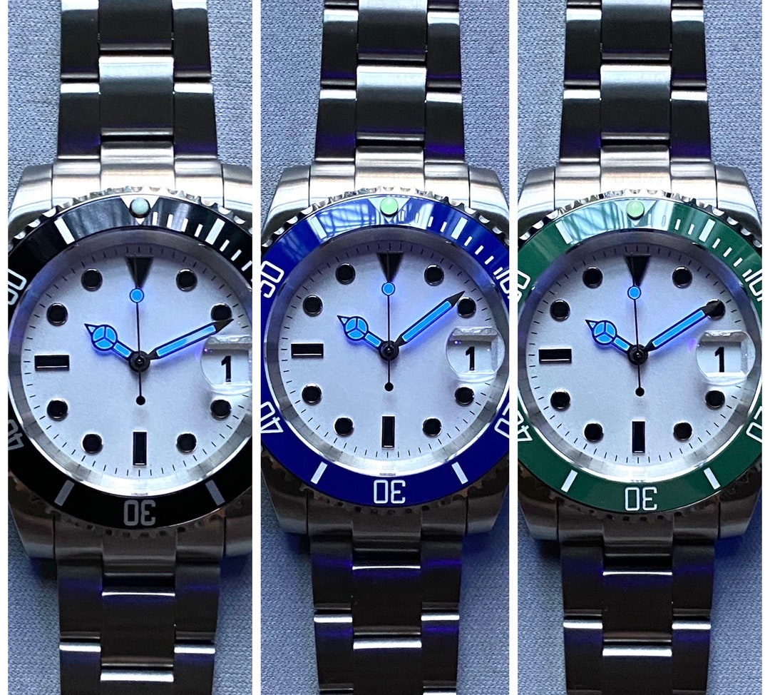 40MM Steel Submarine Dive Master Automatic Watch Custom Bezel Choice ...