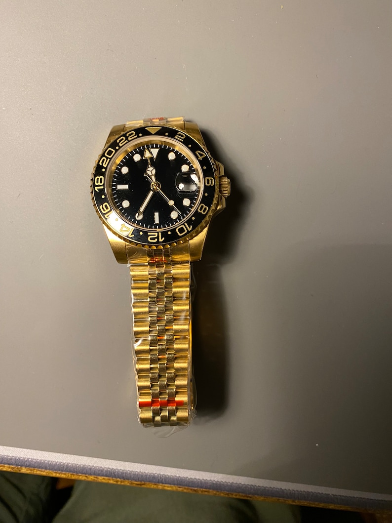 Gold GMT Automatic Divemaster Watch: Sapphire Crystal, Ceramic Bezel ...
