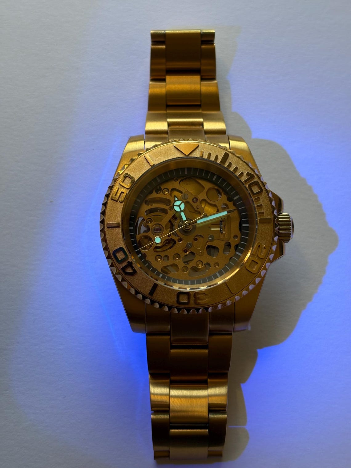 Gold Skeleton Automatic Dive Watch – Custom Stainless Steel 40mm - Etsy