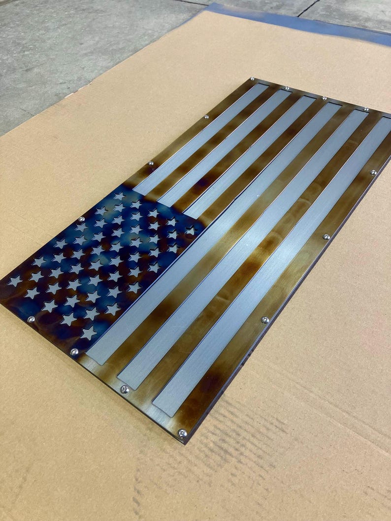 American Flag , Heat Treated Steel Flag . Metal Wall Hanging - Etsy