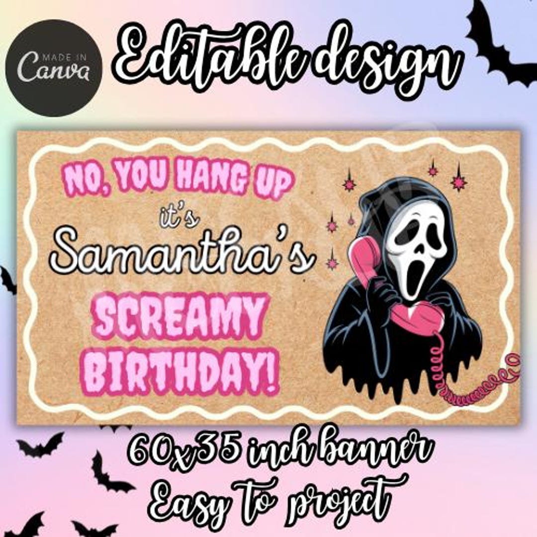 Scream Painted Banner Template | Scream Birthday | Scream Theme | No ...