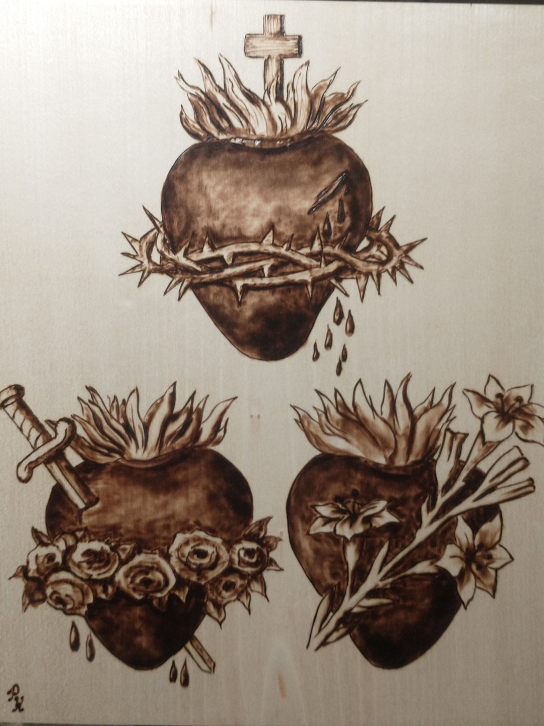 Three Hearts of the Holy Family/ Three Hearts / Sacred Heart ...