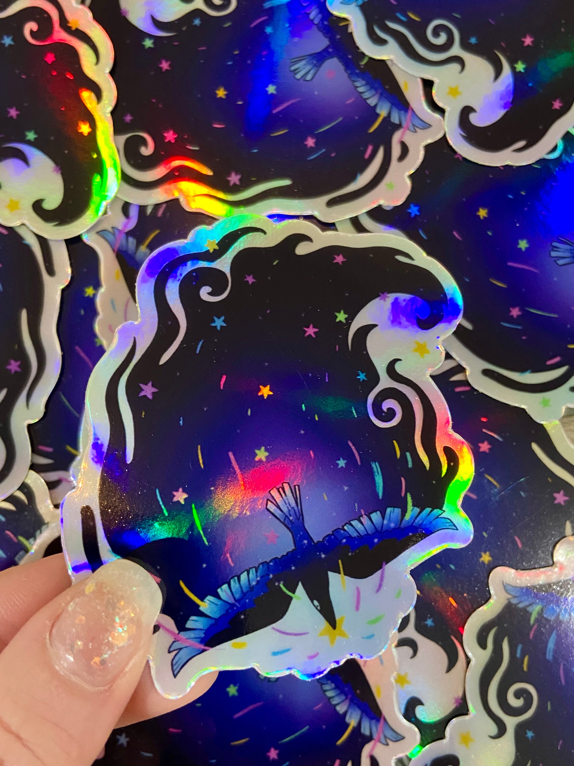 Holographic Shooting Star Crow - Etsy