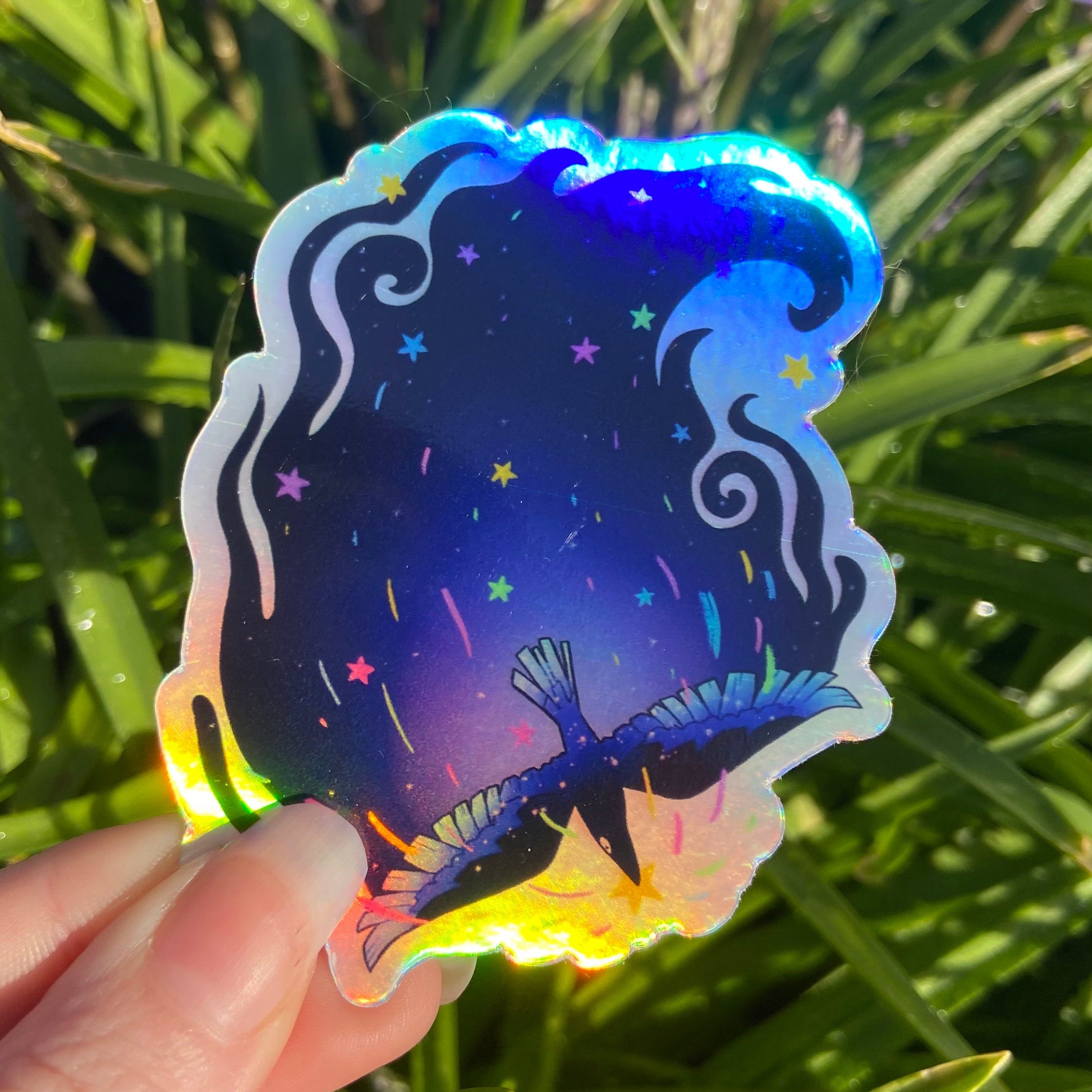 Holographic Shooting Star Crow - Etsy