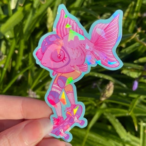 Skater Goldfish Sticker Set - Etsy