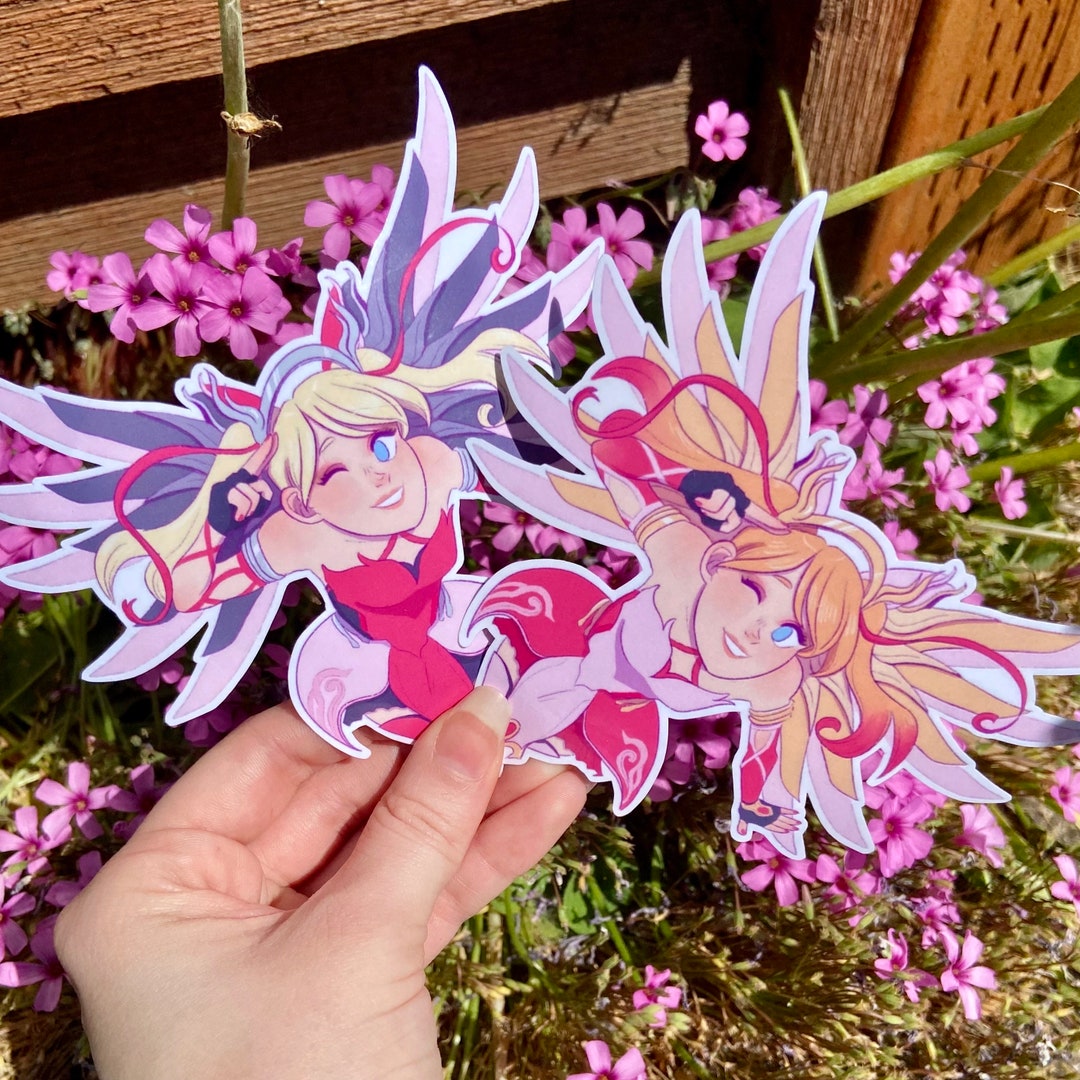 Pink Mercy Overwatch Sticker | Rose Gold Mercy Overwatch 2 Sticker ...