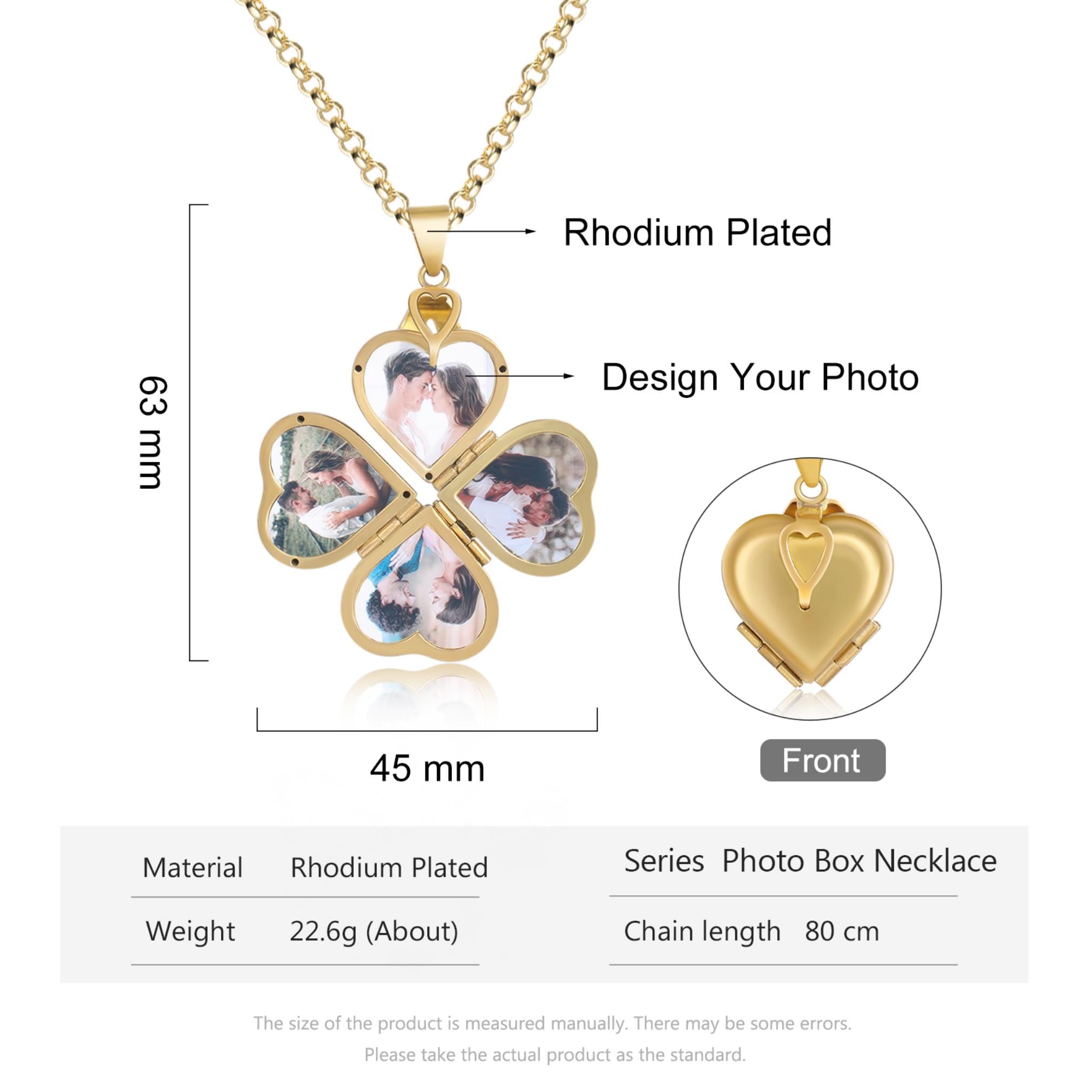 Personalized Heart Photo Locket Necklace - Heart Locket Necklace With 4 ...