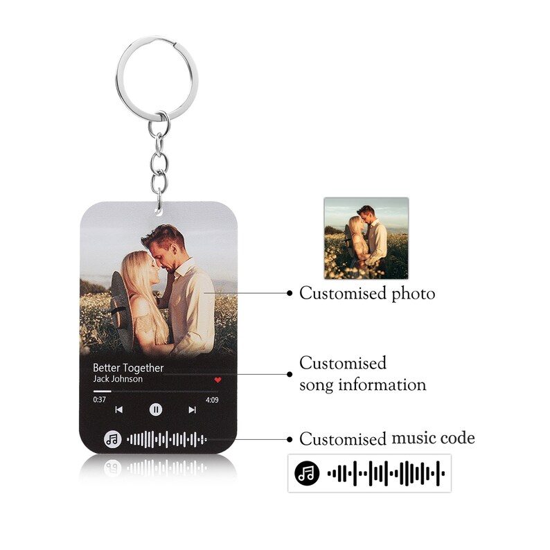 Personalized Music Code Keychain Personalized Album Keychain Music ...