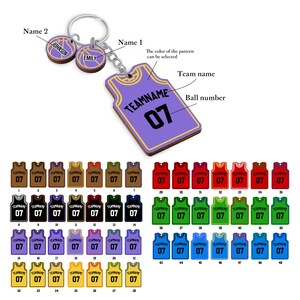 Custom Sports Keychain - Personalized Basketball Jersey Keychain - Gift ...
