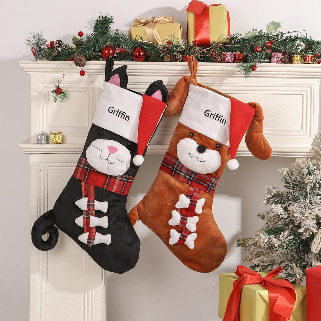 3D Dog, Cat Christmas Stockings - Custom Dog Stocking With Name - Dog ...