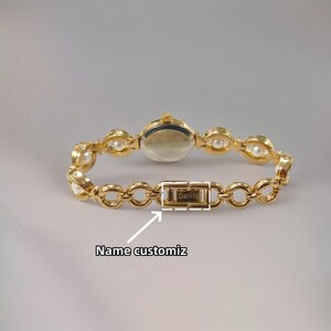 Personalized Vintage Gold Pearl Women's Watch, Name Custom Strap, Gift ...