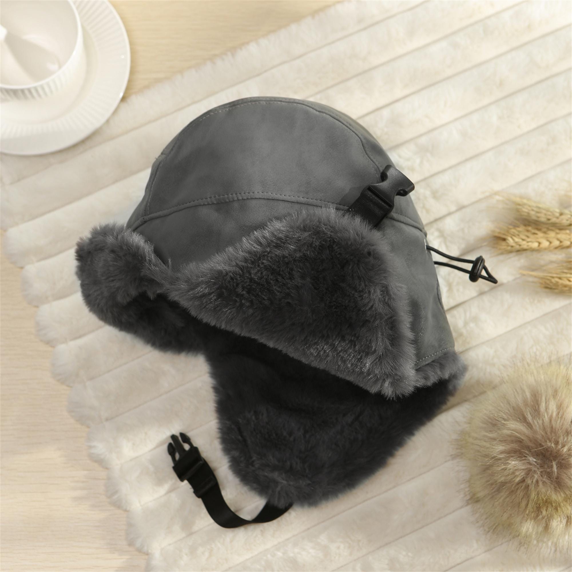 Personalized PU Leather Trapper Hat,custom Embroider Name Winter ...