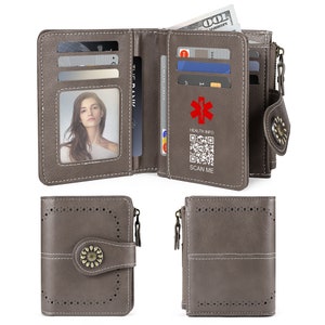 Personalized Medical QR Code Wallet,custom Medical ID Wallet,leather ...