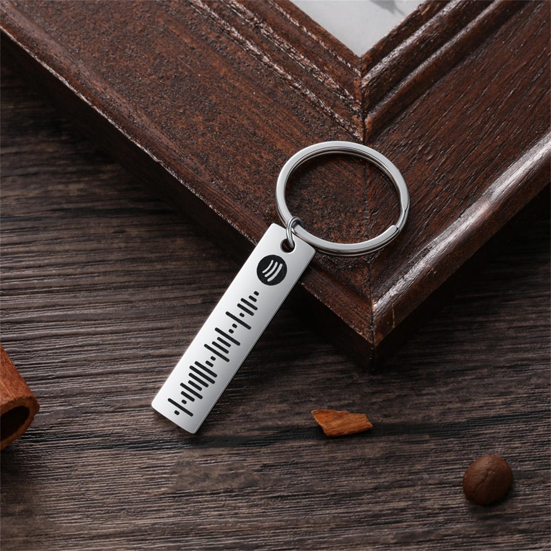Personalized Music Code Keychain, Music Code Keyring, Song Keyring ...
