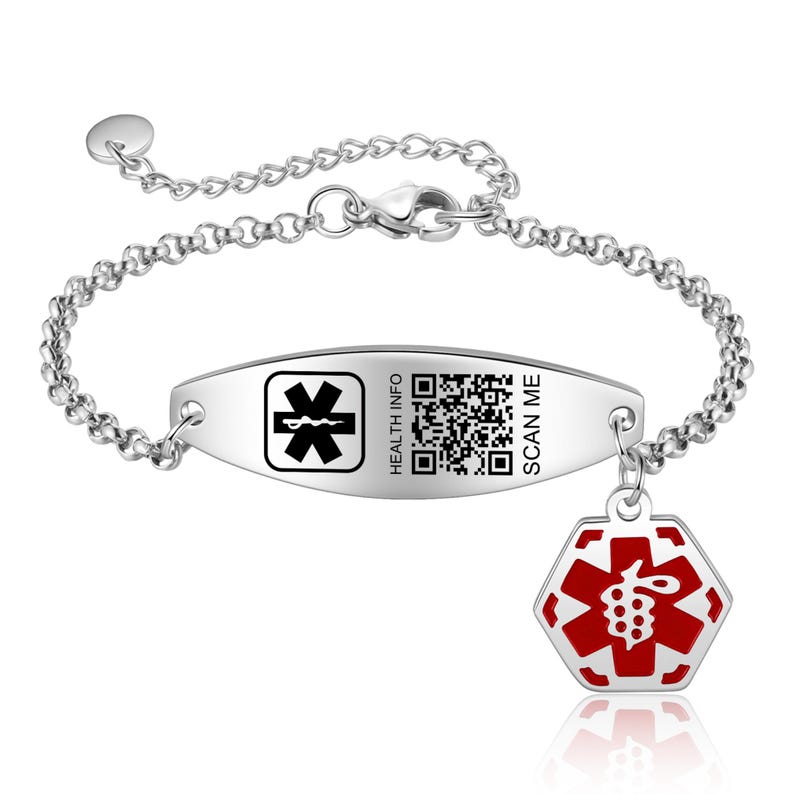 Personalized Medical QR Code Bracelet -custom Medical ID Bracelet ...