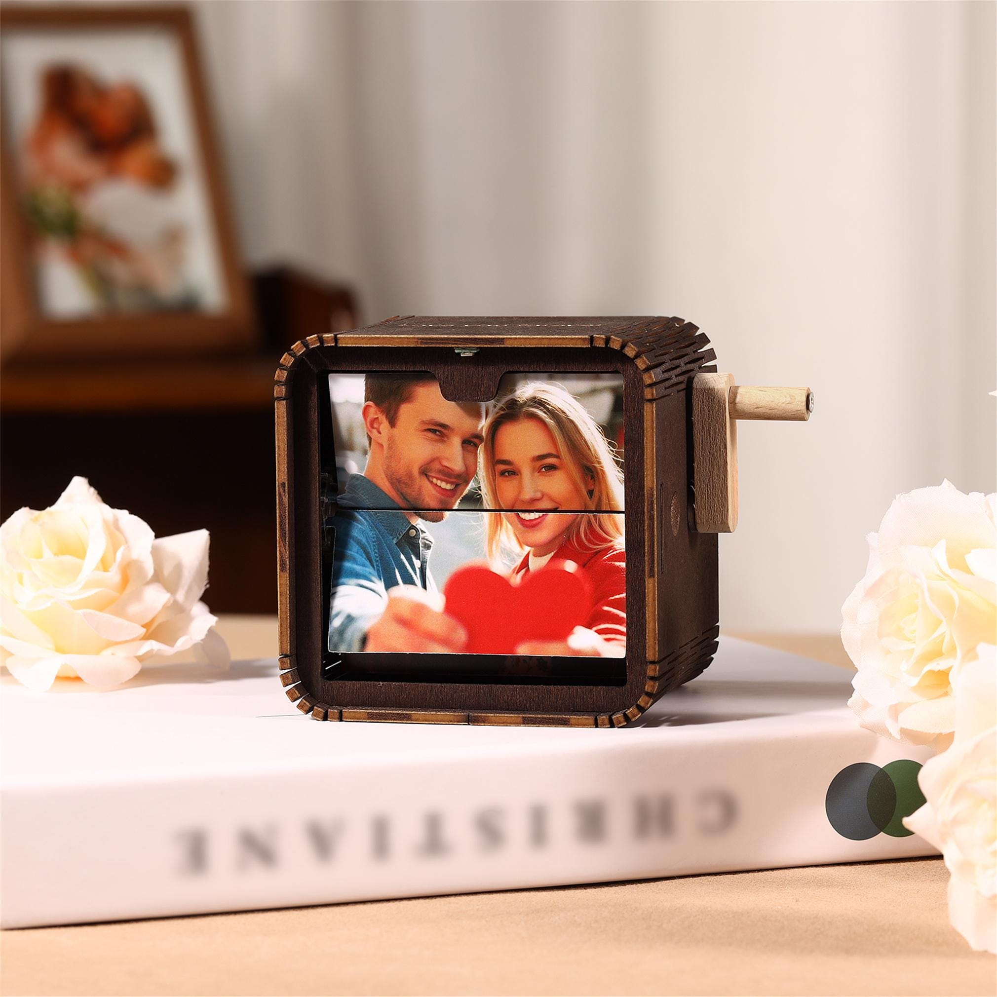 Hand Crank Photo Animation Box,custom Photo & Music Flipbook Frame,wood ...
