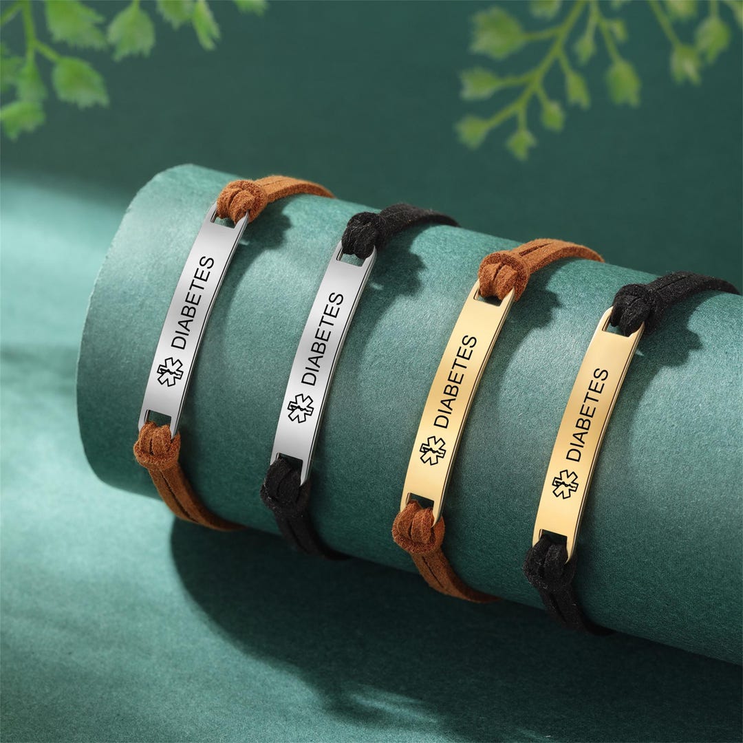 Personalized Medical Alert ID Bracelet, Health Information Bracelet ...