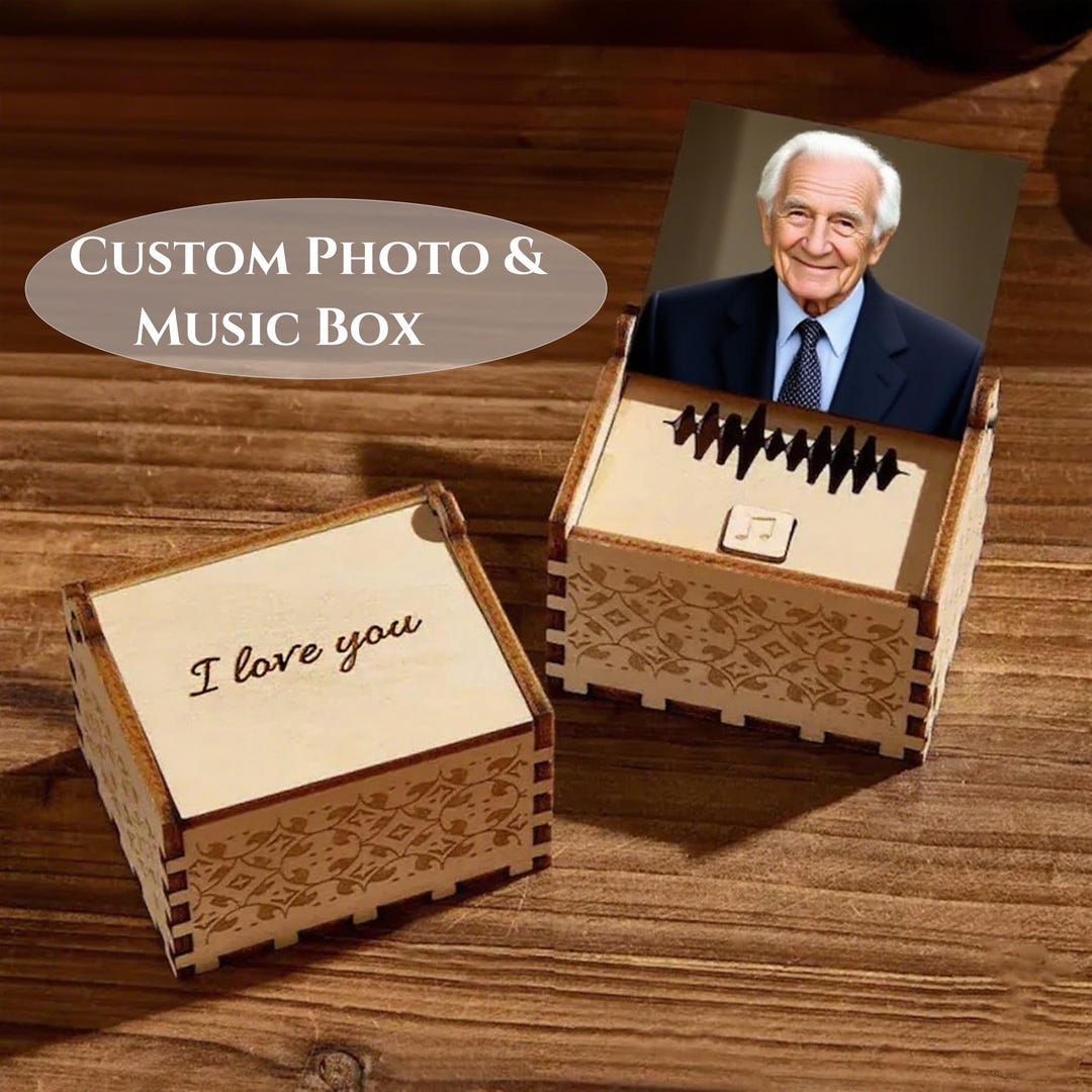 Personalized Wooden Music Box Cutom Song & Photo,photo Music Box,memory ...