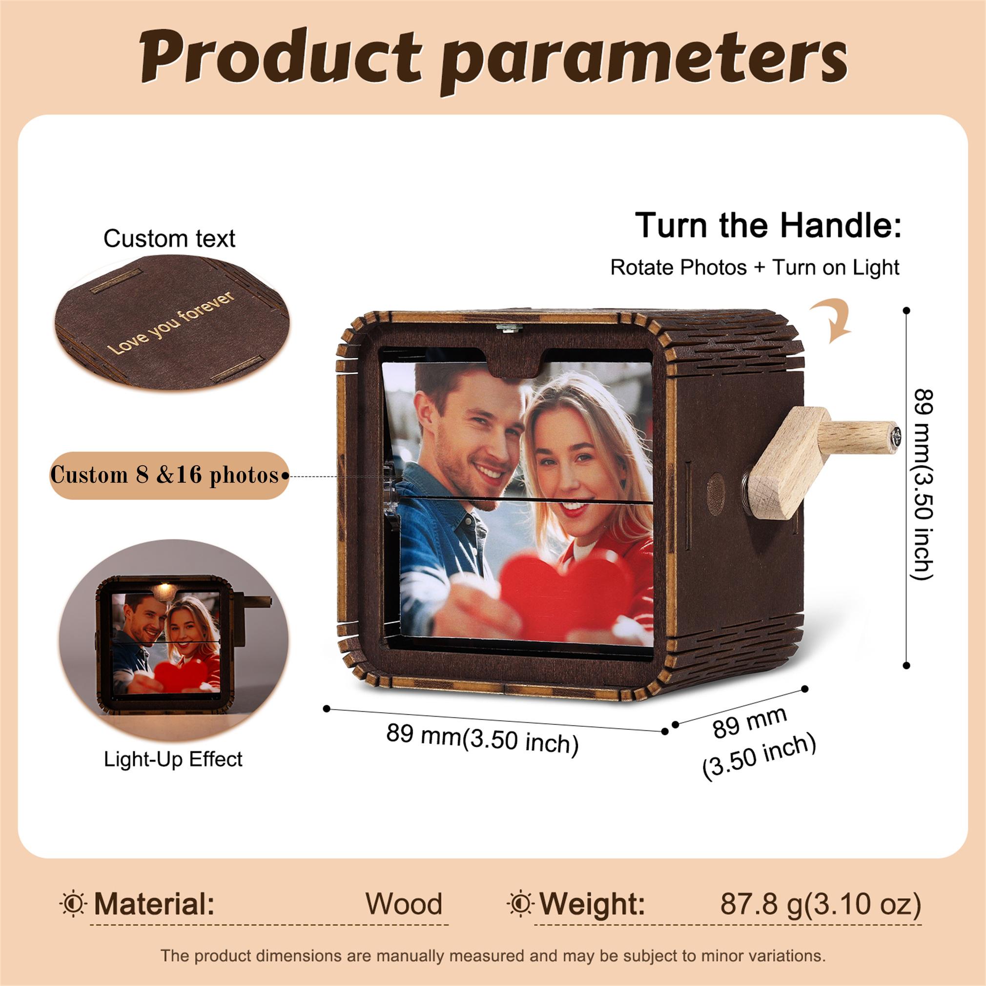 Hand Crank Photo Animation Box,custom Photo & Music Flipbook Frame,wood ...