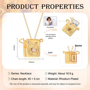 Personalized Photo Camera Locket Necklace - Mini Camera Photo Necklace ...