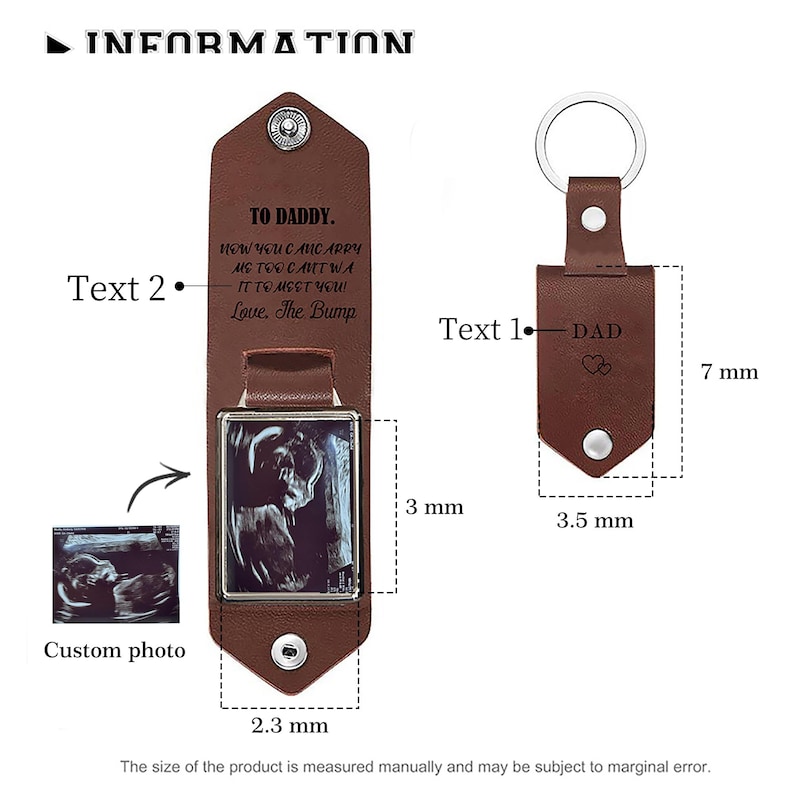 Personalized Photo Leather Keychain - Engraved Keychain -dad Now You ...