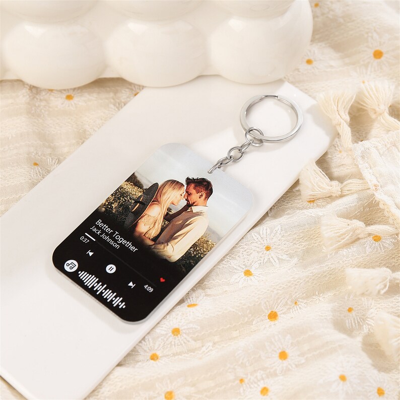 Personalized Music Code Keychain Personalized Album Keychain Music ...