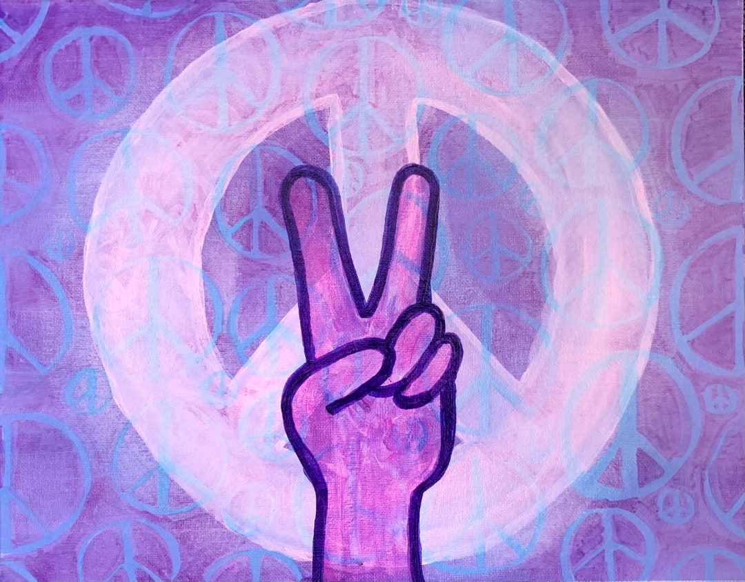 Acrylic Painting of Peace Signs - Etsy