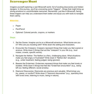 Minecraft-themed Emotion Regulation Worksheets made by a Therapist - Etsy