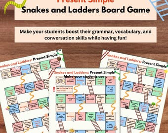 ESL Board Game A1-C2 | Present Simple | Snakes and Ladders | ESL ...