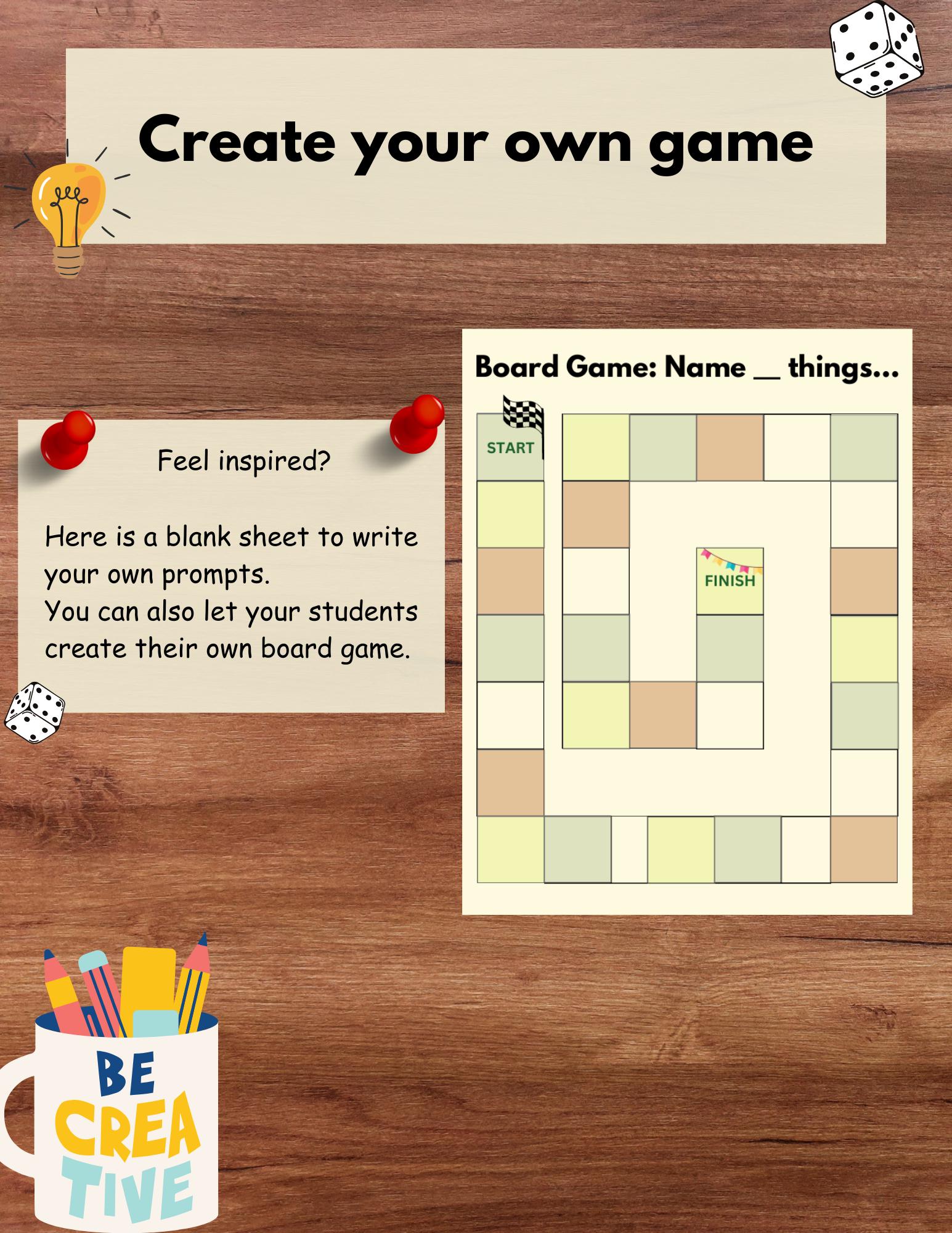 ESL Vocabulary Speaking Game A1-C2 | Name 3, 5, 7 Things | Board Game ...