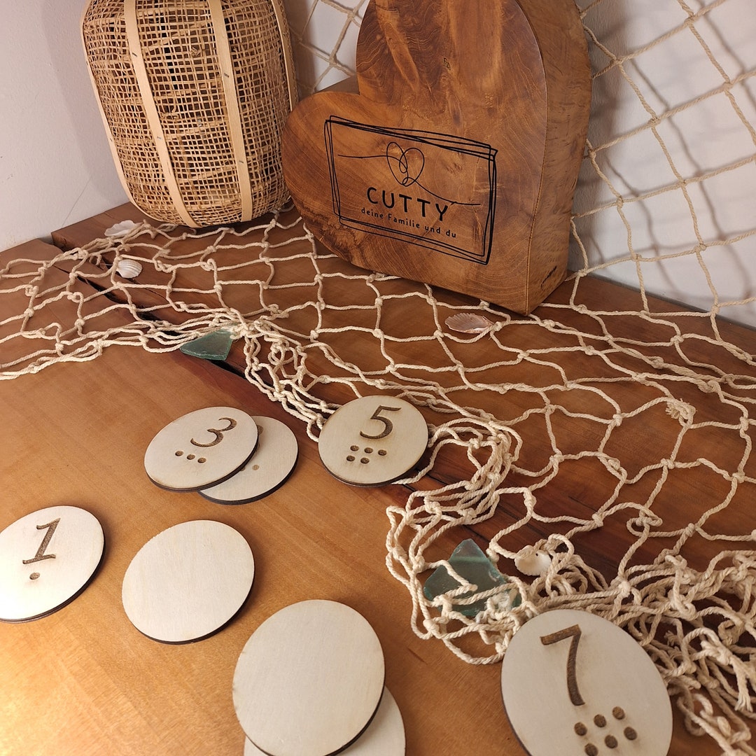 Memory Number Learning Game With 30 Pairs of Wooden Number Discs for ...