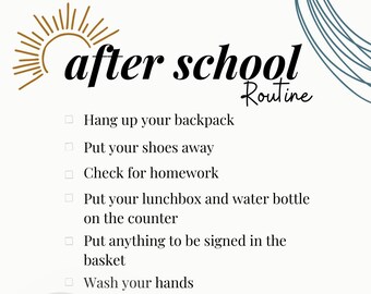 After School Check-list | To-do List for Kids, Students, Homeschool - Etsy