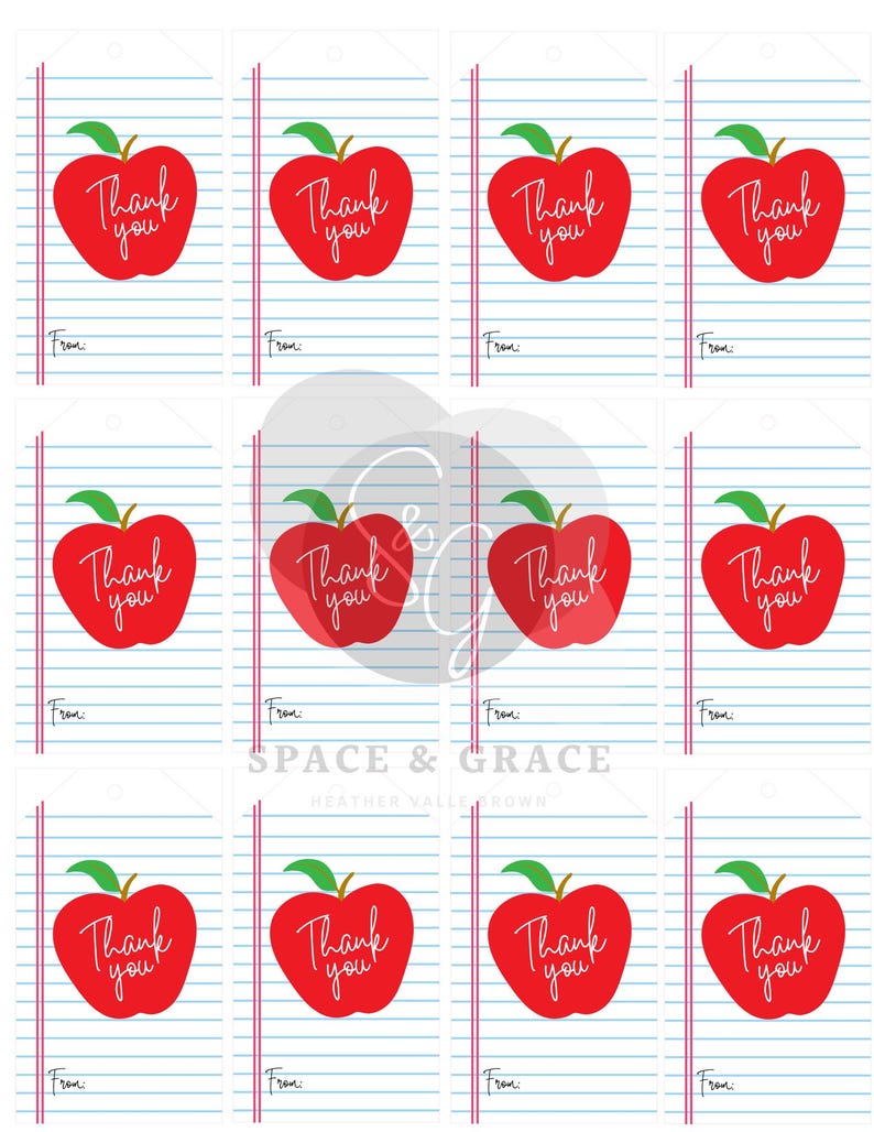 Gift Tags for Teacher Appreciation Gifts - Etsy