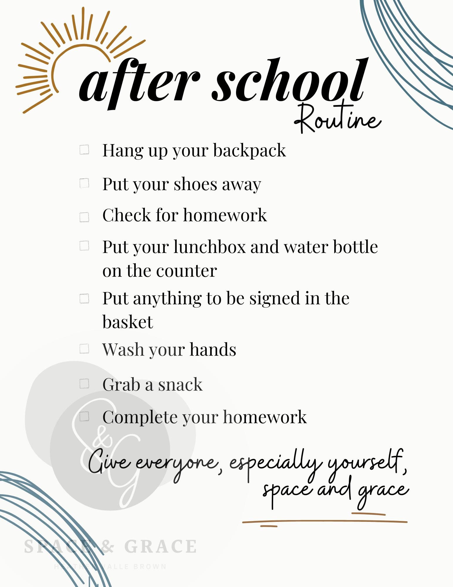 After School Routine to Do Check List - Etsy