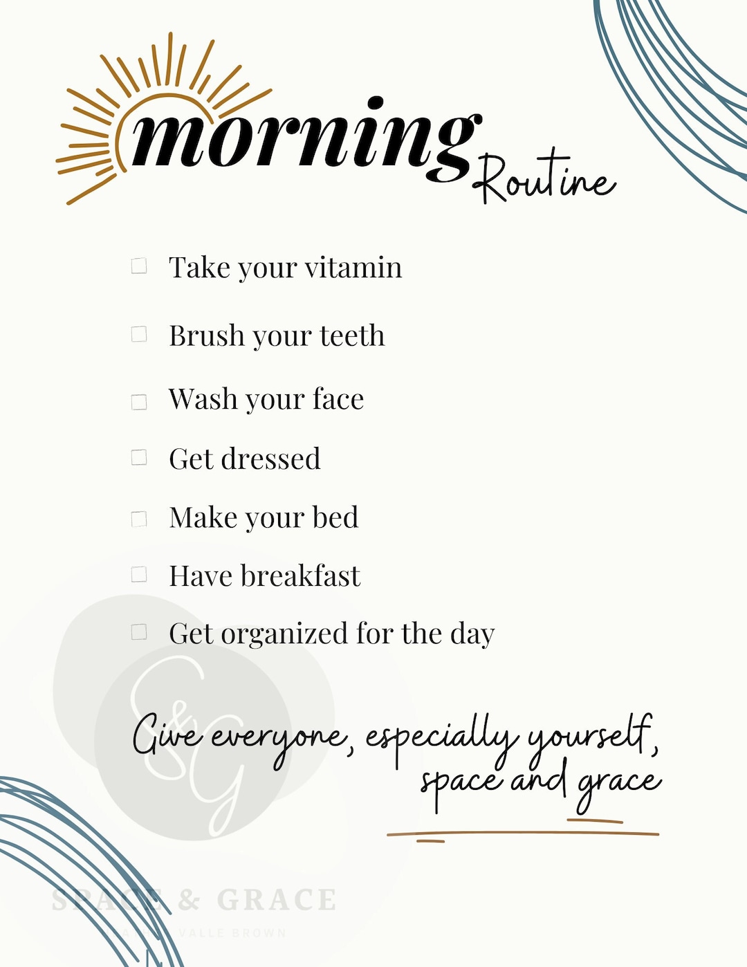Morning Routine Digital Download - Etsy