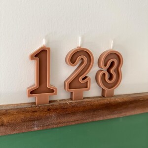 Number Birthday Candles - Toffee, Tan, Brown, Latte, Beeswax, Birthday ...