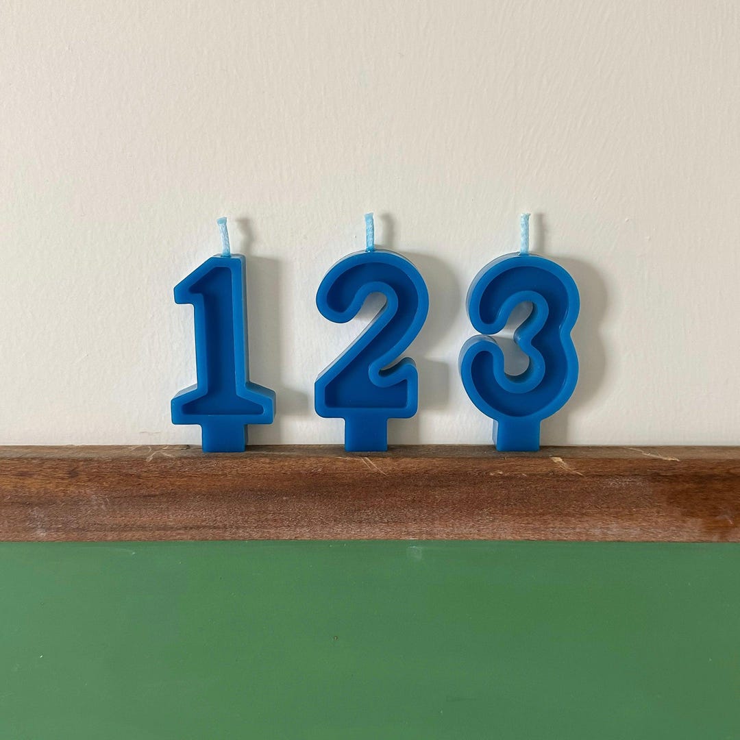 Number Birthday Candles - Cobalt Blue, Royal Blue, Birthday Party, Cake ...