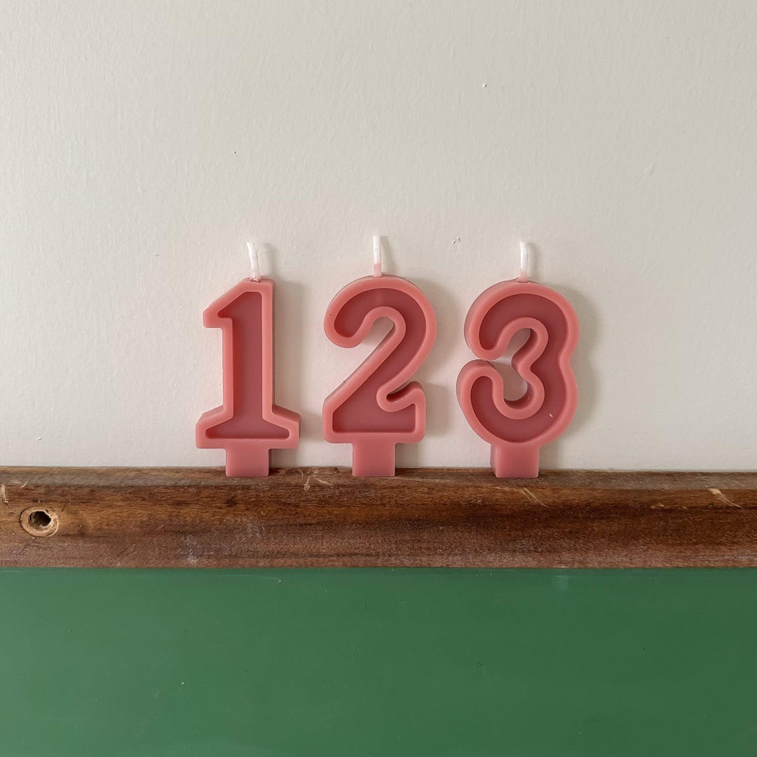 Number Birthday Candles - Antique Rose, Pink, Birthday Party, Cake ...