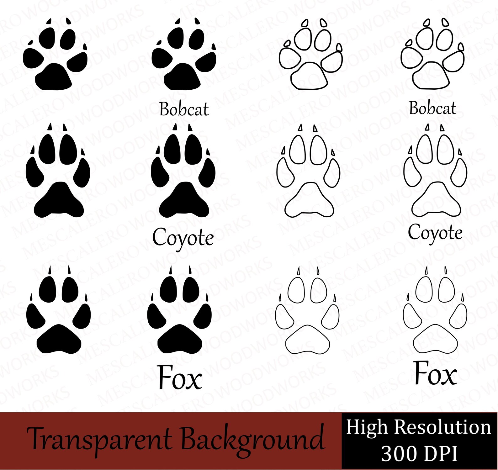 Animal Track SVG and PNG Bundle | Tracks, Paws | Outline | Silhouette ...