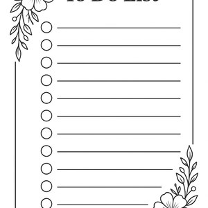 To Do List Printable Template, Simple, Digital Download - Etsy